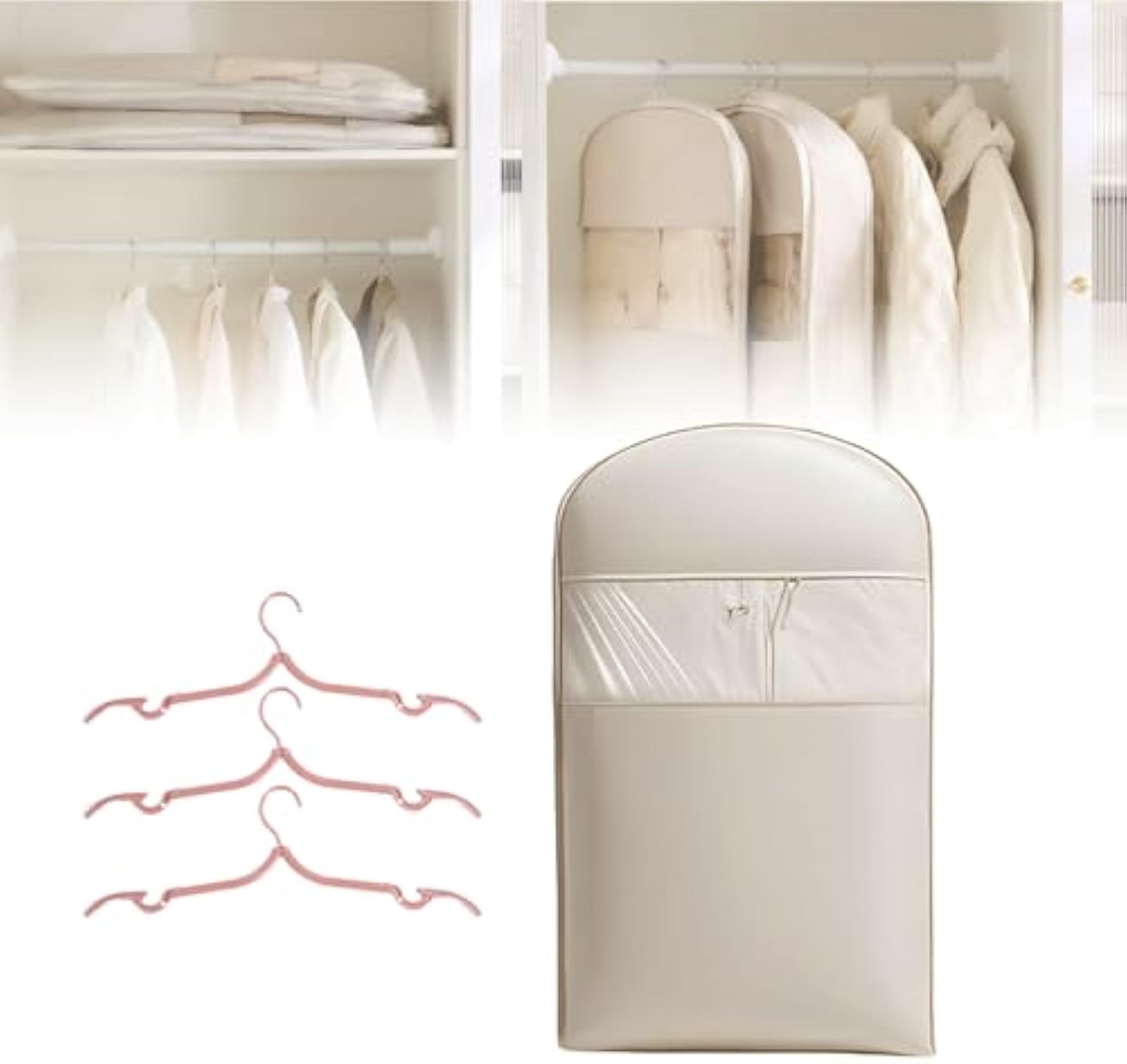 Space Saving Hanging Garment Bag with Self Compression Zipper ...