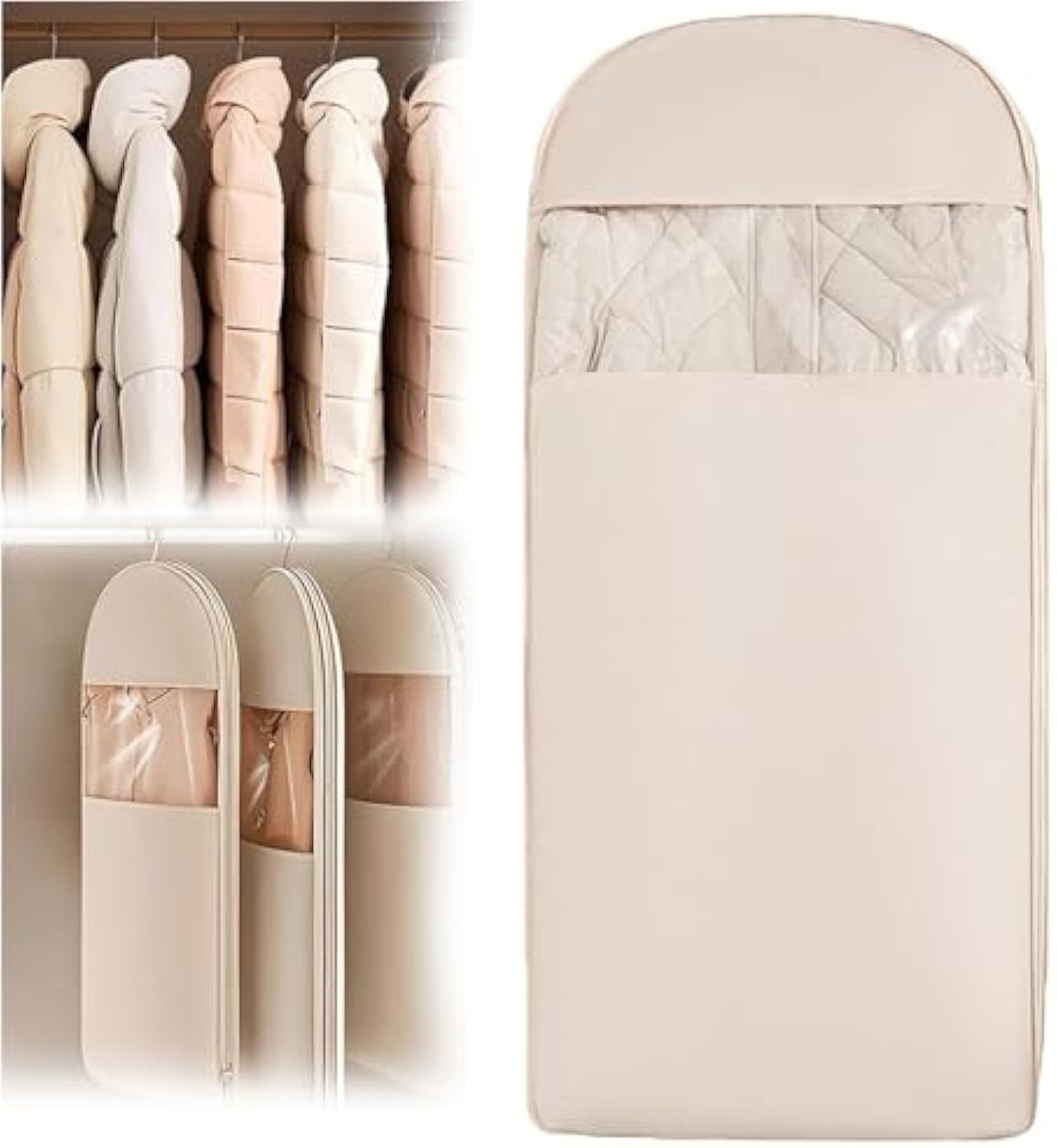 Space Saving Hanging Garment Bag with Self Compression Zipper ...