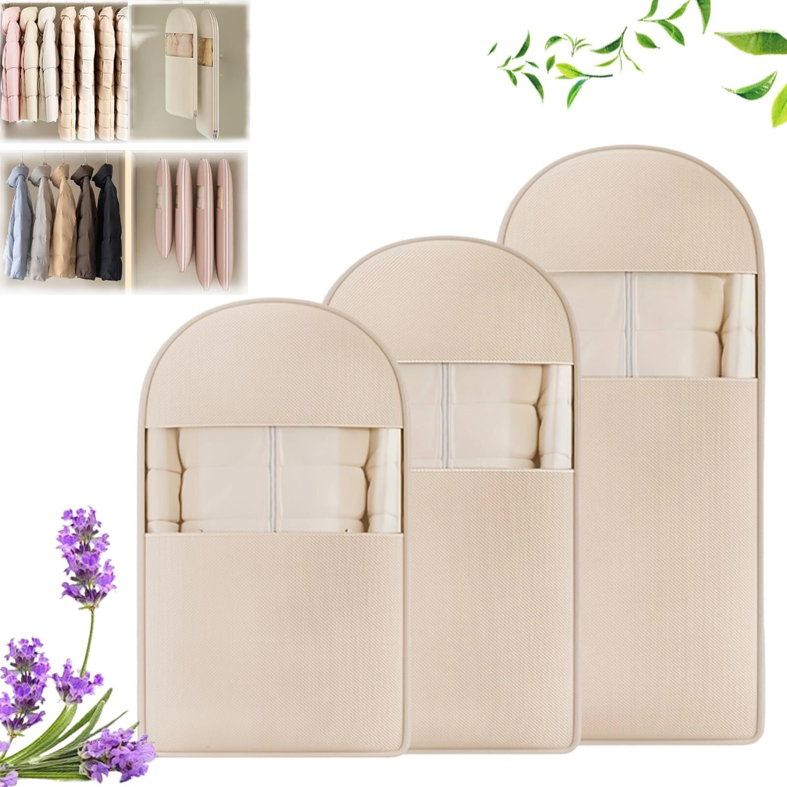 Space Saving Hanging Garment Bag with Self Compression Zipper, Self ...