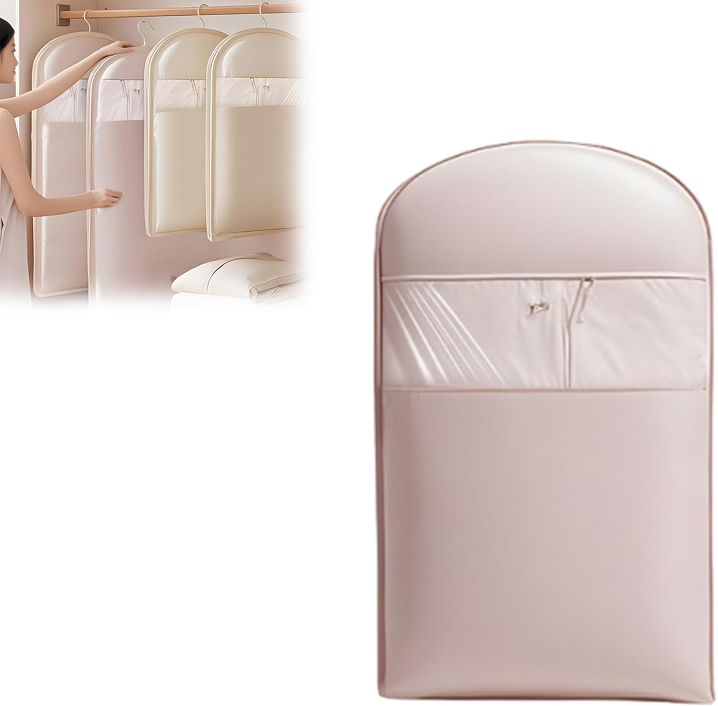 Space Saving Hanging Garment Bag with Self Compression Zipper, Space ...