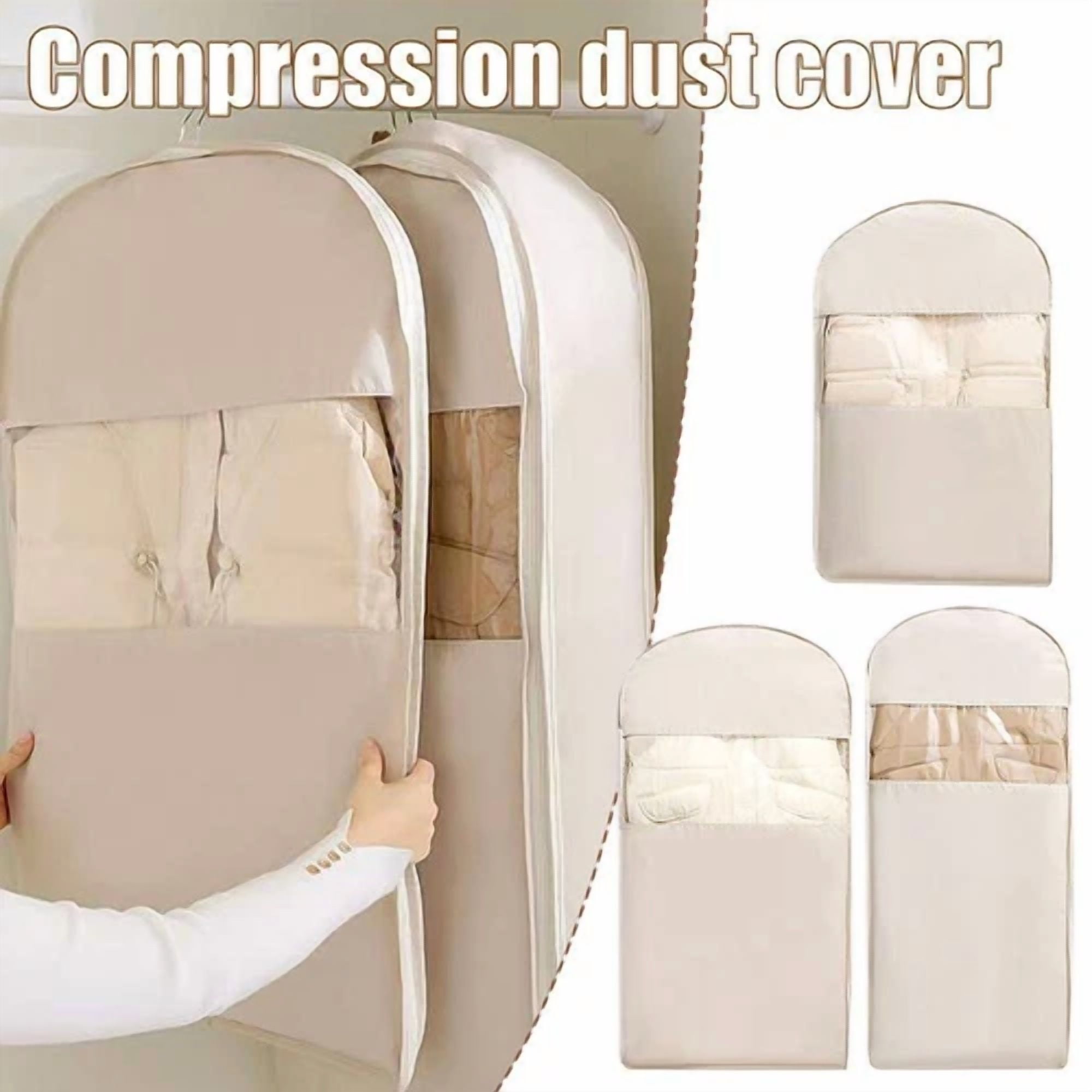 Space Saving Hanging Garment Bag With Self Compression Zipper Dust ...