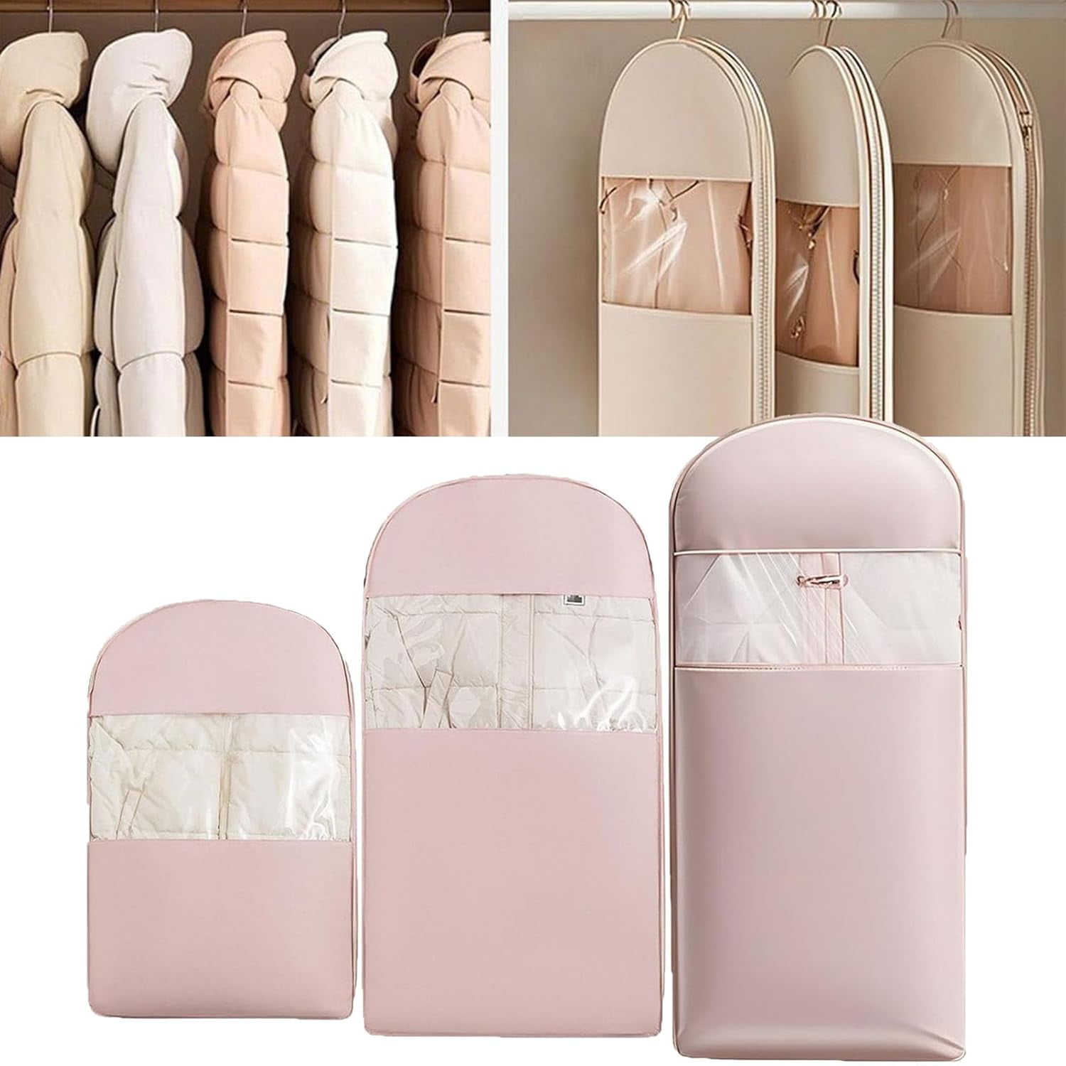 Space Saving Hanging Garment Bag with Self Compression Zipper, 2025 New ...