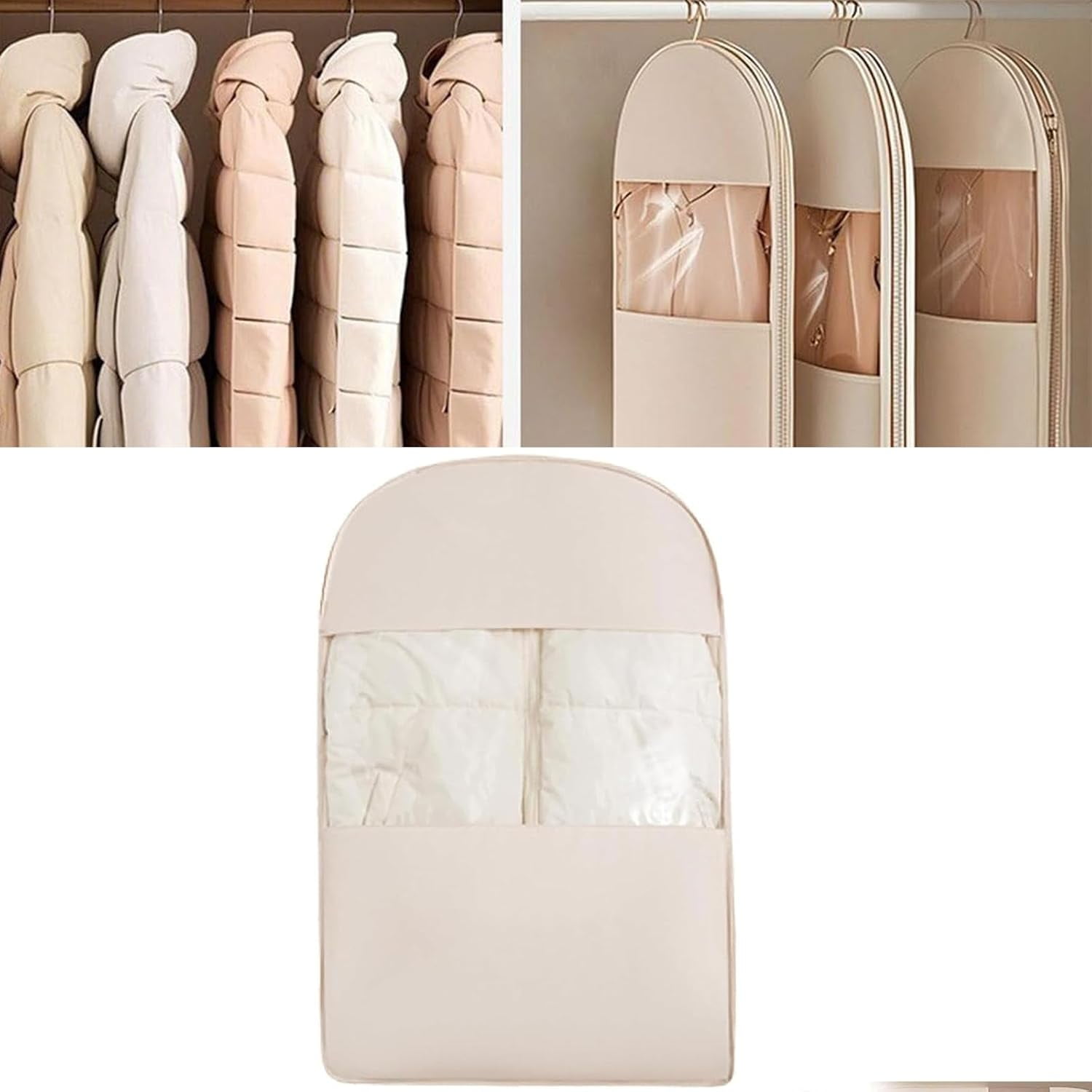 Space Saving Hanging Garment Bag with Self Compression Zipper, 2025 New ...