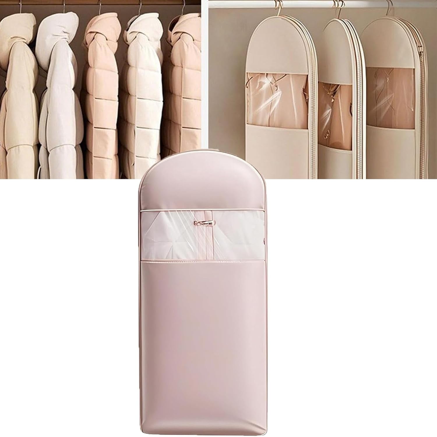 Space Saving Hanging Garment Bag with Self Compression Zipper, 2025 New ...