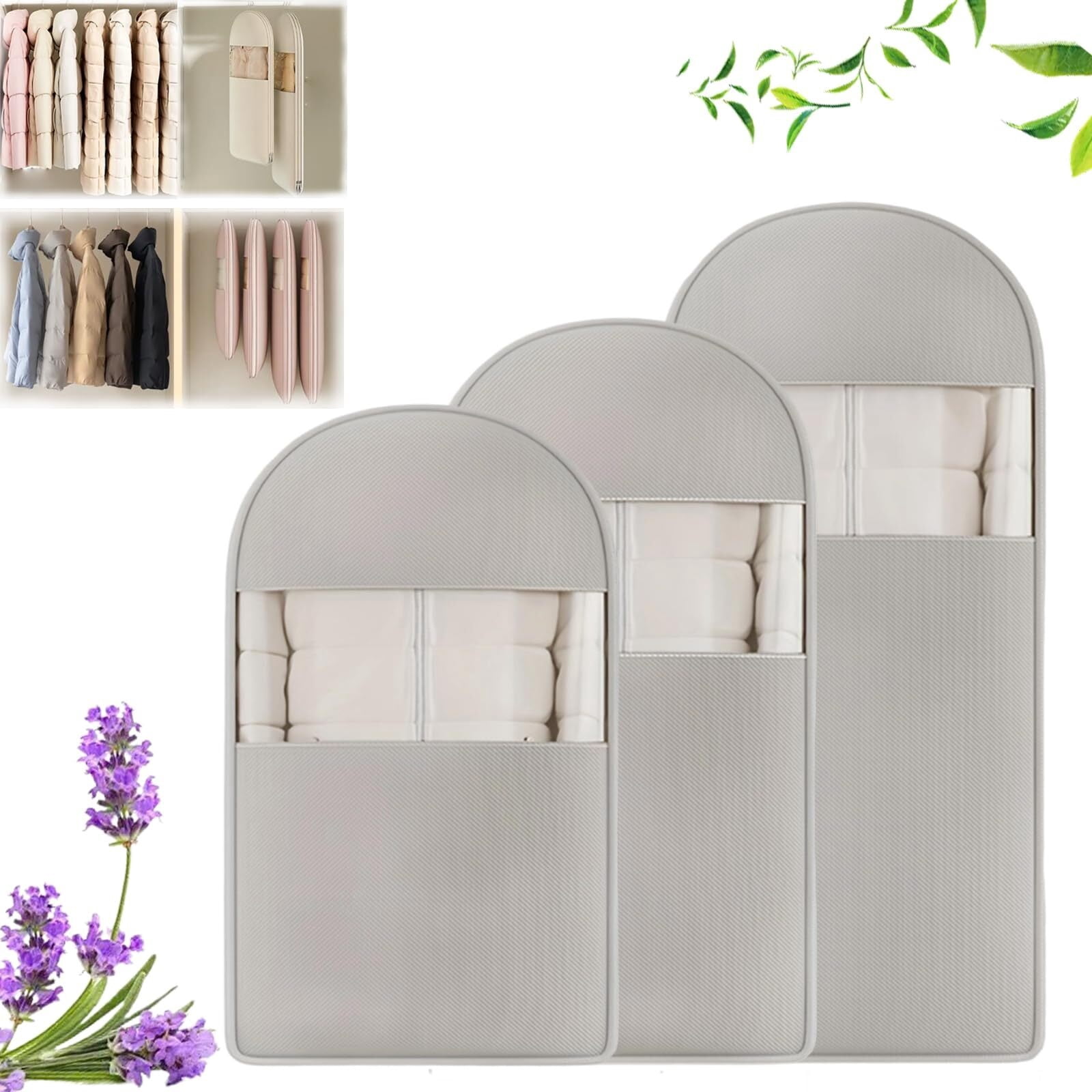 Space Saving Hanging Garment Bag with Self Compression Zipper, Self ...