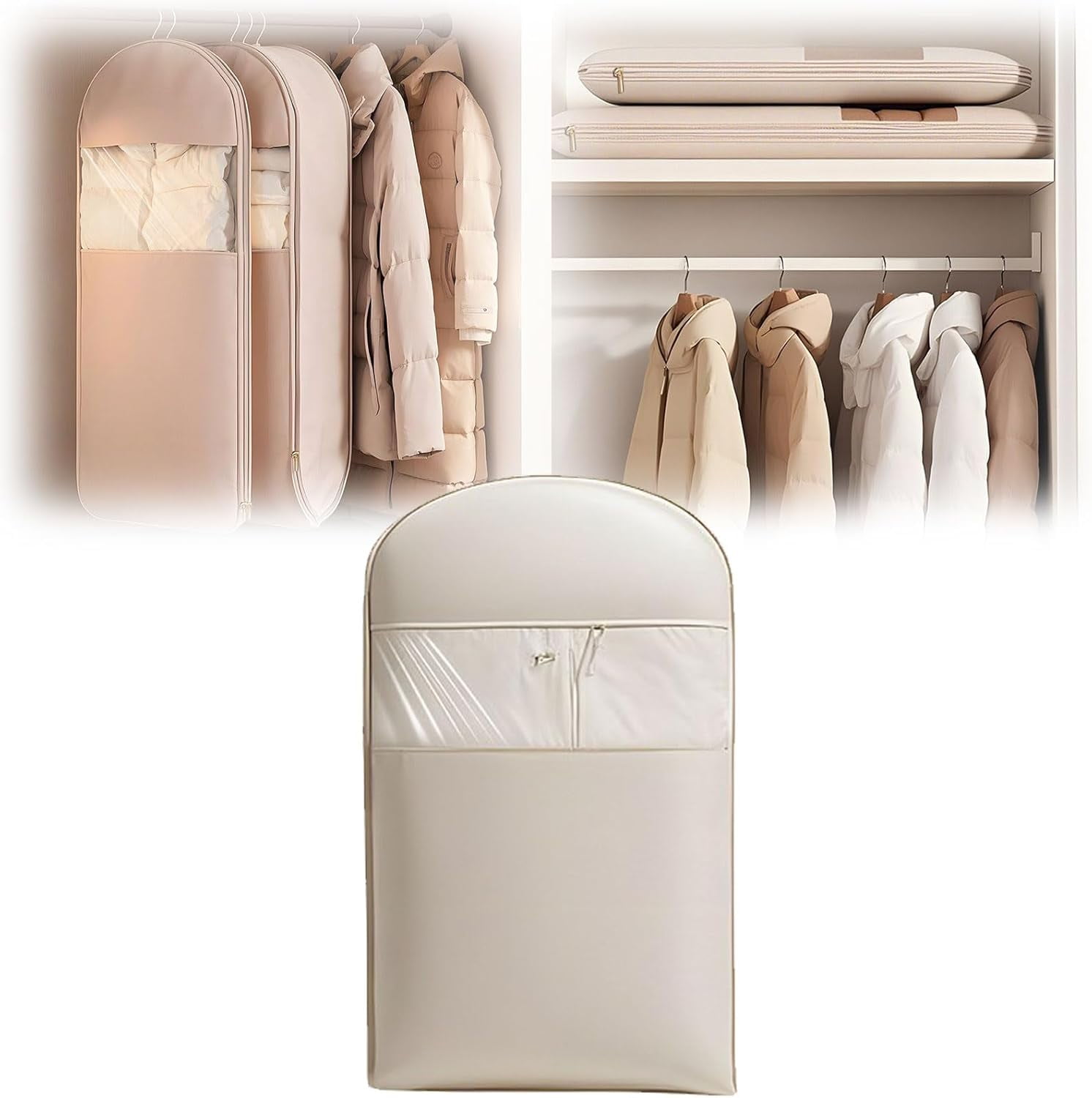 Space Saving Hanging Garment Bag with Self Compression Zipper,Space ...