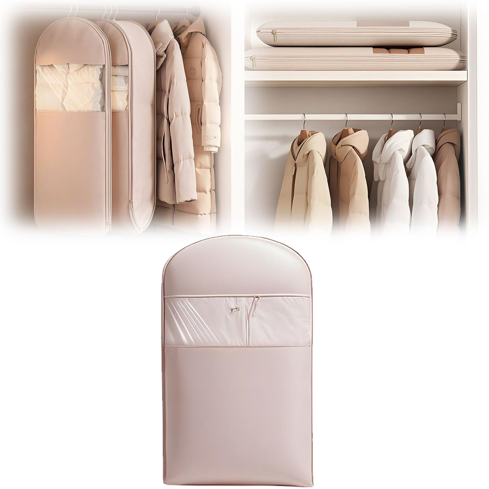 Space Saving Hanging Garment Bag with Self Compression Zipper,Space ...