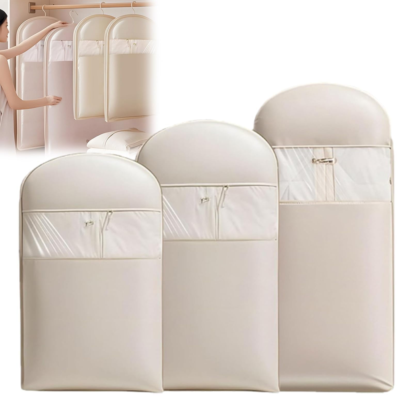 Space Saving Hanging Garment Bag with Self Compression Zipper,Space ...