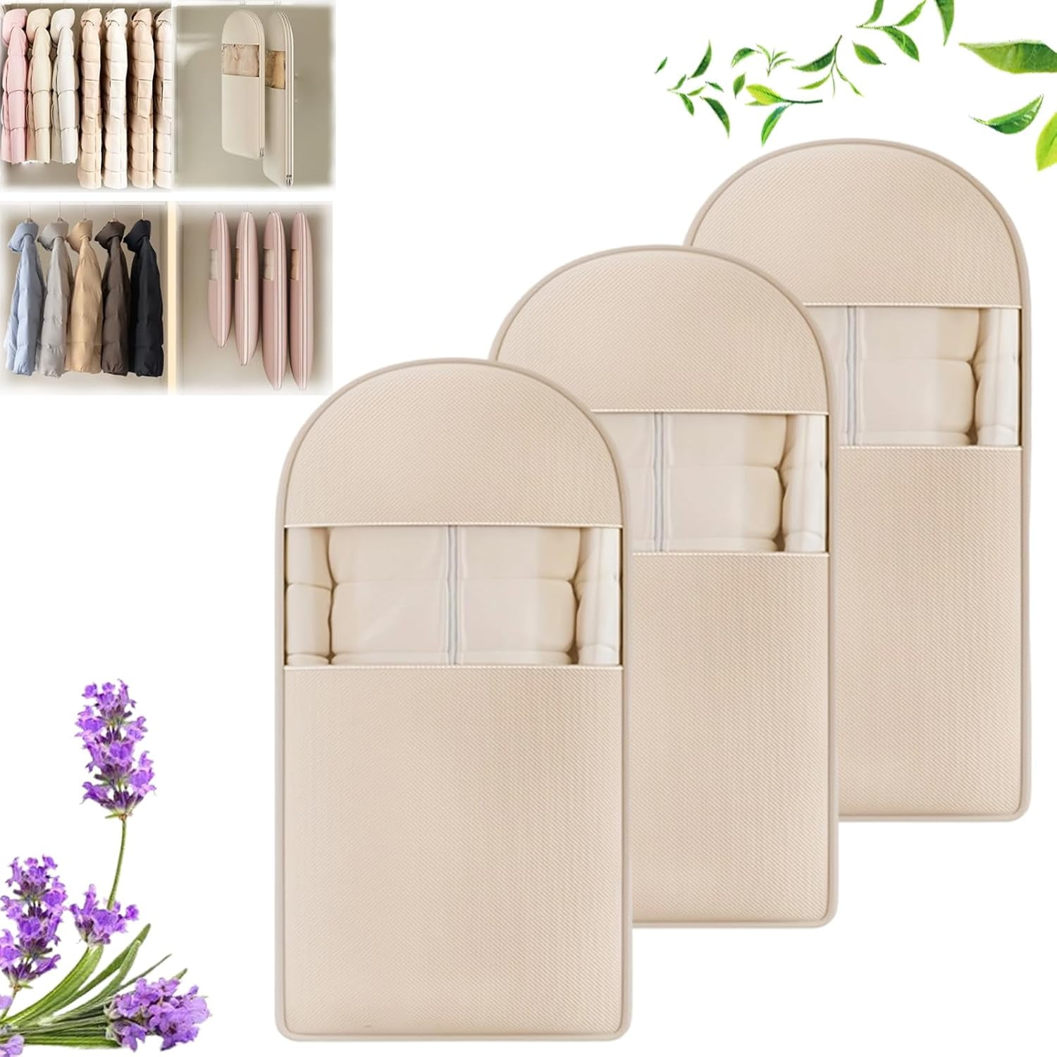 Space Saving Hanging Garment Bag with Self Compression Zipper, Space ...