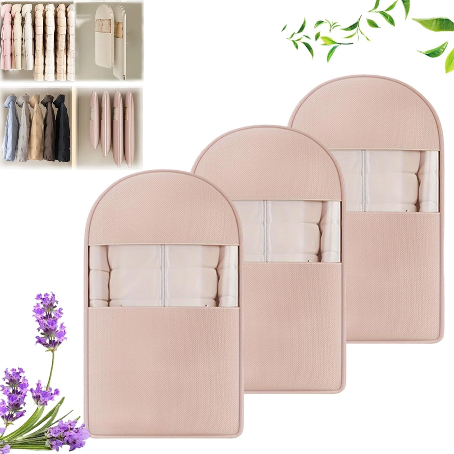 Space Saving Hanging Garment Bag with Self Compression Zipper, Space ...