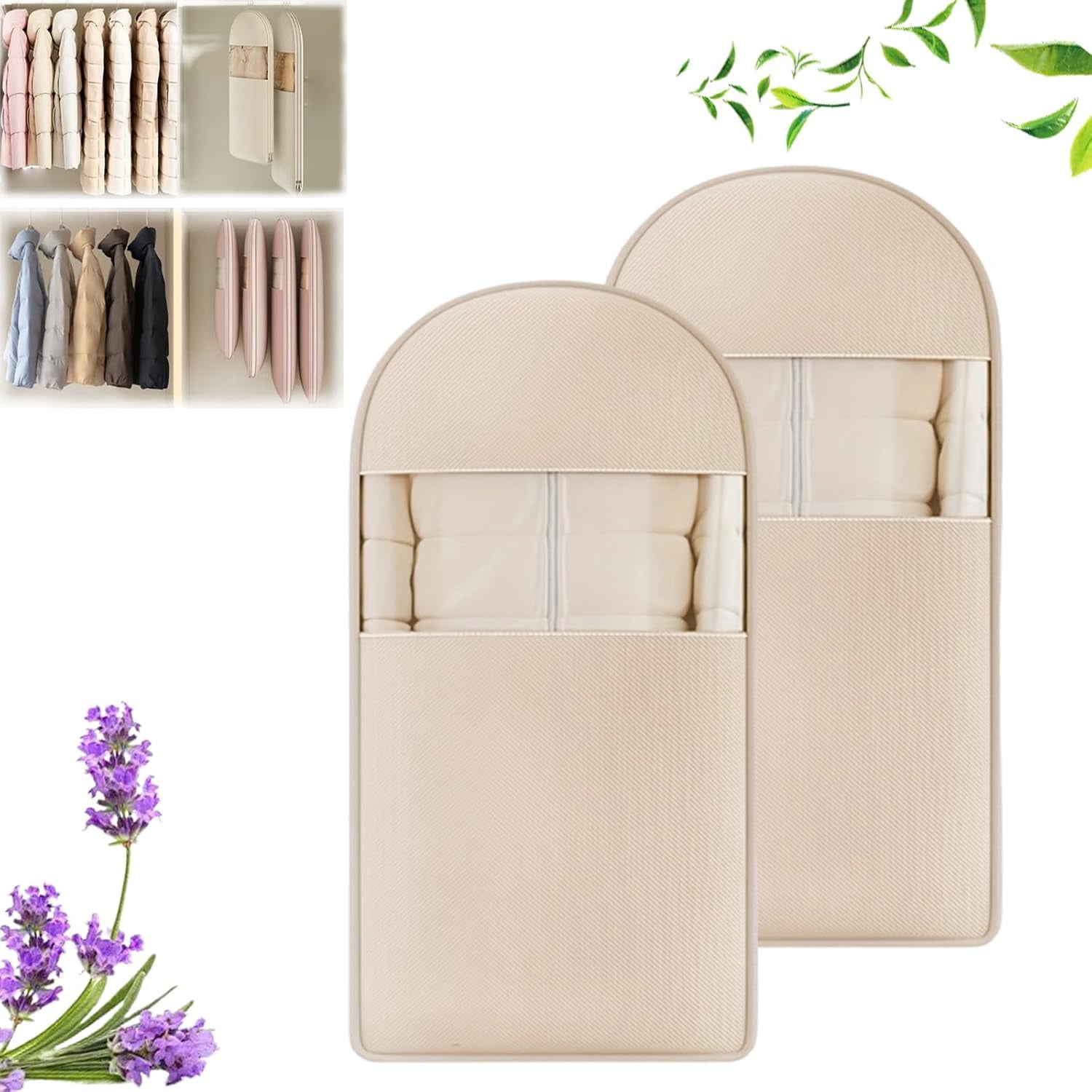 Space Saving Hanging Garment Bag with Self Compression Zipper, Space ...