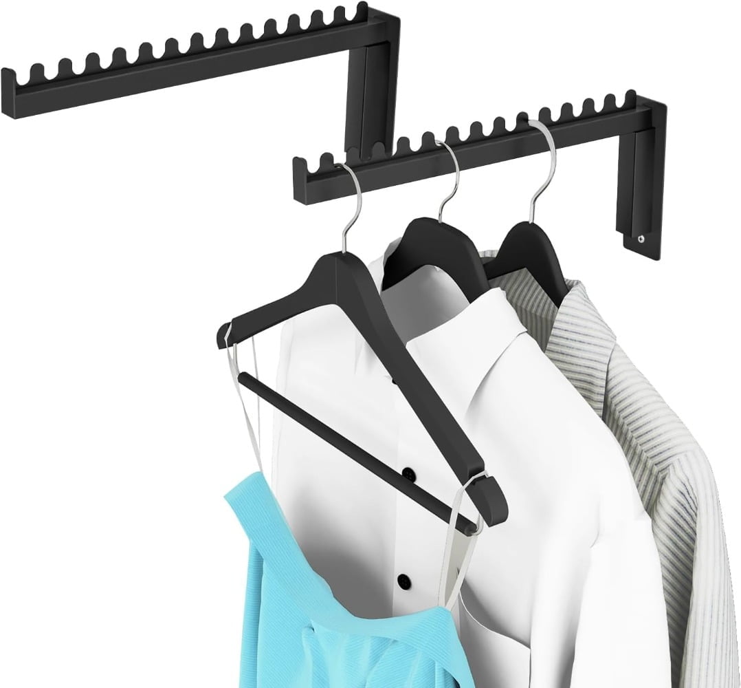 Wall-Mounted Clothes Hanger Rack, 2-Packs - Walmart.com