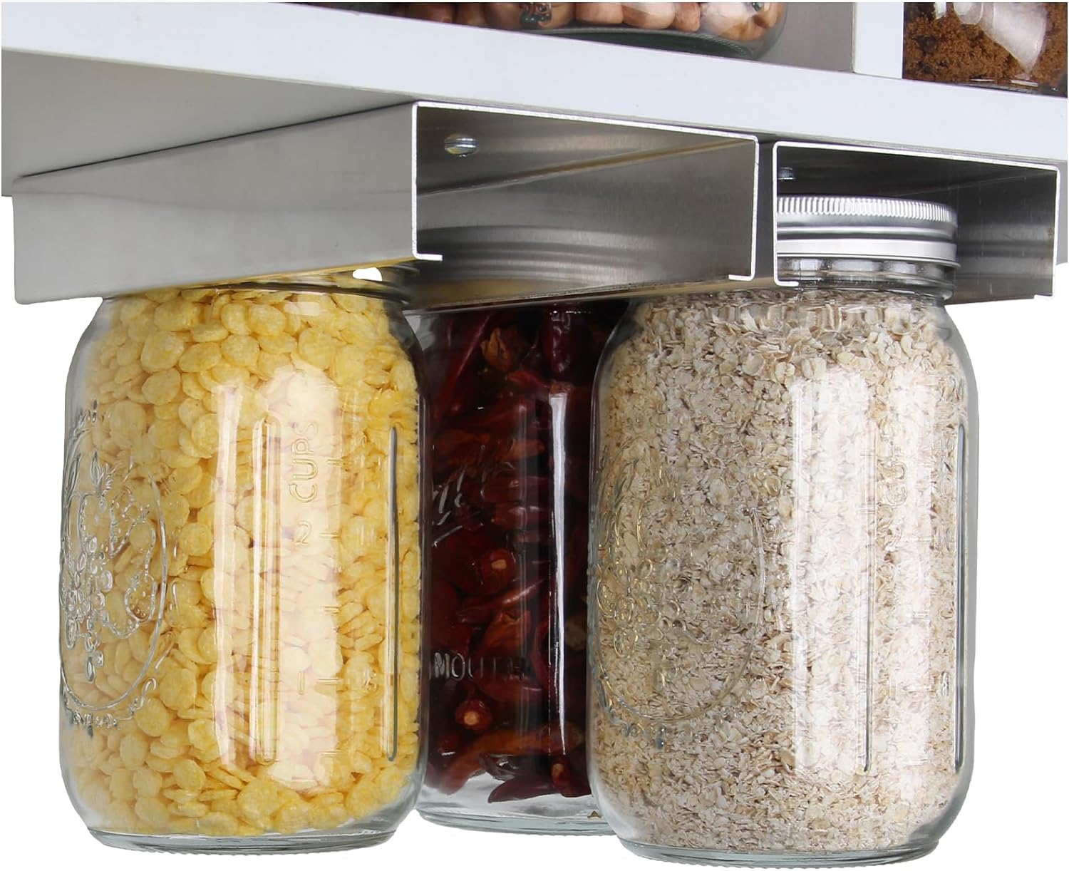 Space-Saving Mason Jar Organizer | Food Storage Rack for Kitchen ...