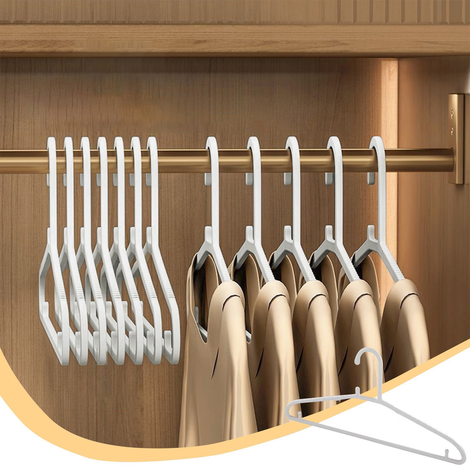 Space Saving Non-Slip Hangers 10PK-Plastic Wet Dry Hangers No Shoulder ...