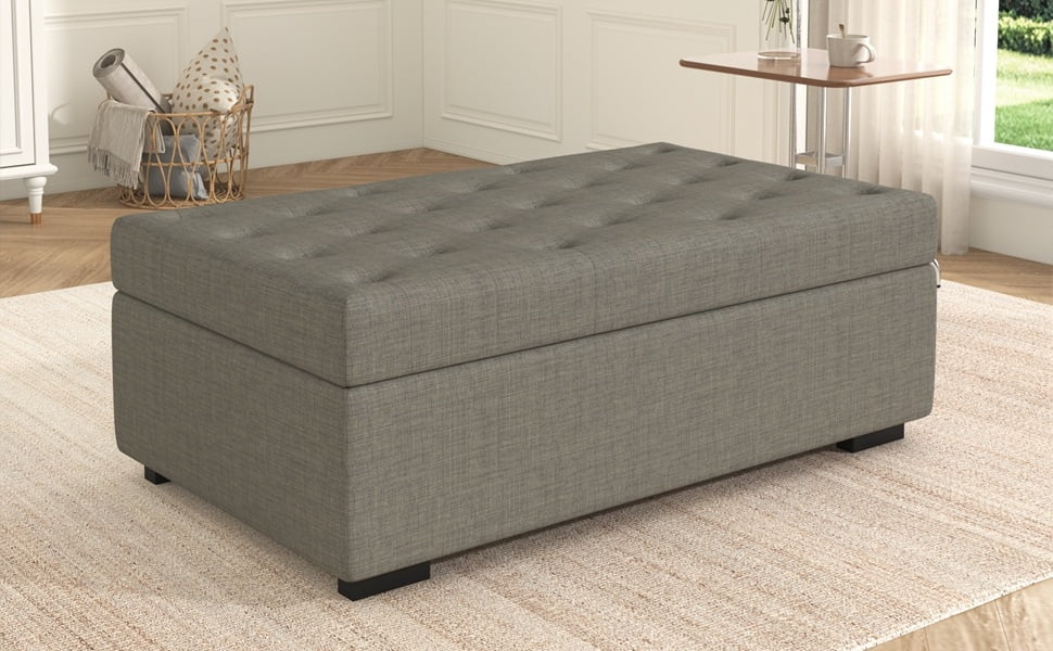 Space-Saving Ottoman Sleeper Sofa Bed, Dual-Purpose Memory Foam ...