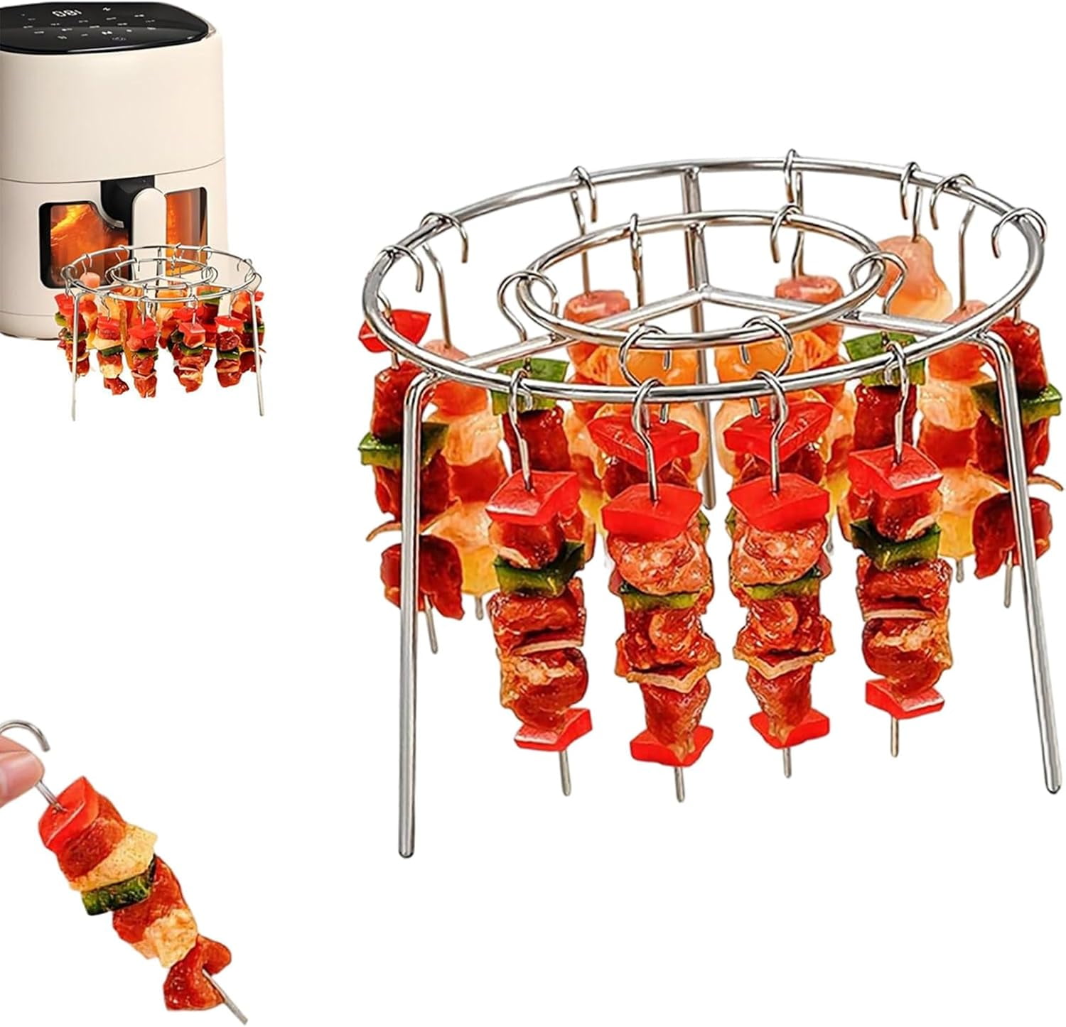 Space-Saving Professional Air Fryer Skewer System - Vertical Hanging ...