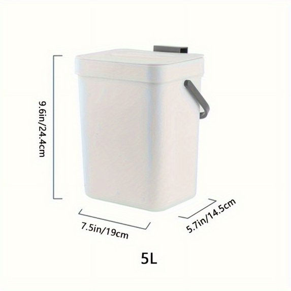 Space-Saving Quiet-Close Trash Can - 3/5L, Eco-Friendly Sealed Bin For ...
