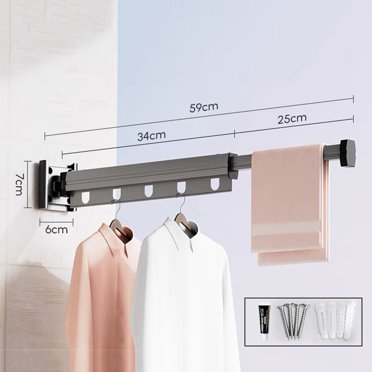 Zimtown Steel Laundry Stand, Double Rolling Rail Adjustable Portable ...