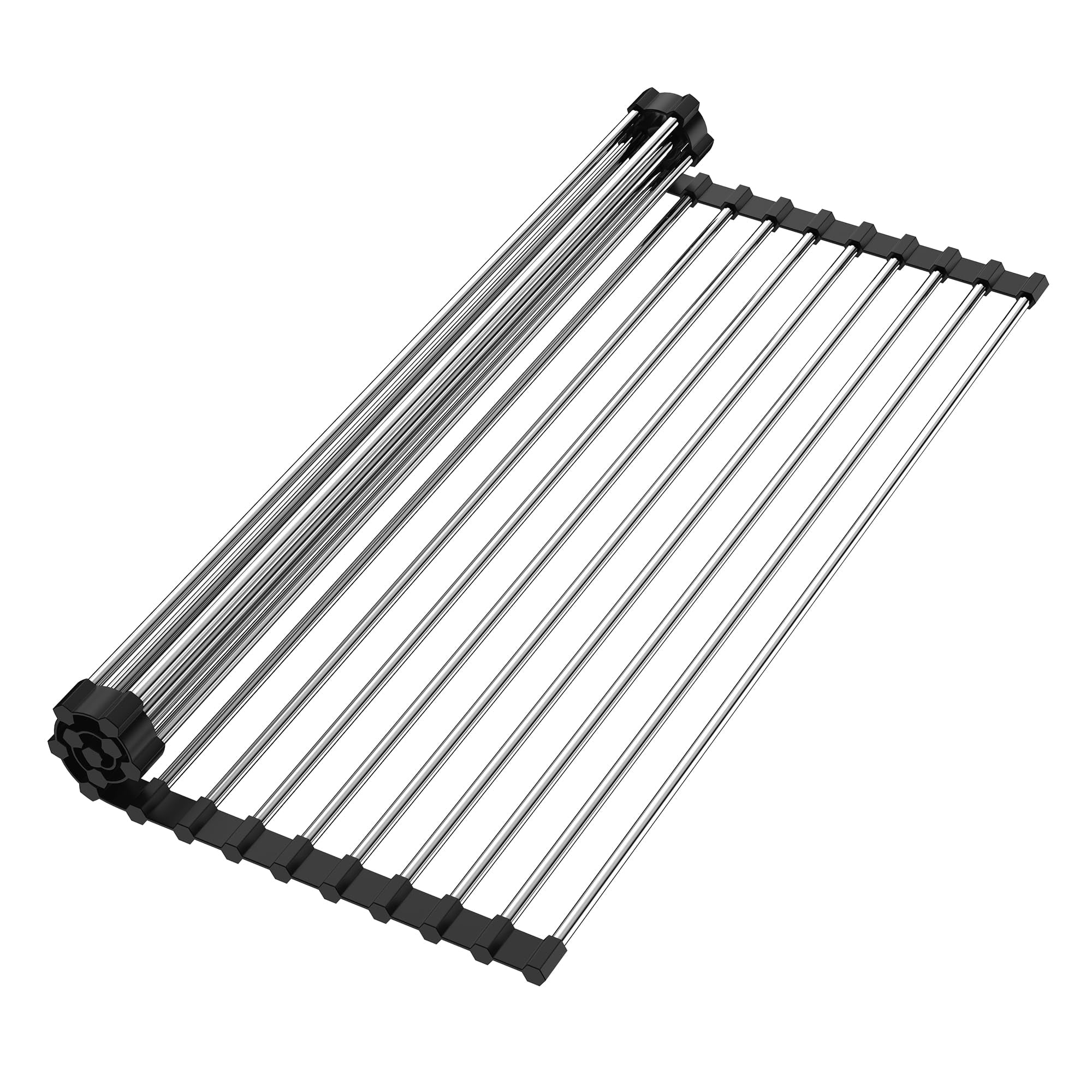 Space Saving Roll Up Dish Rack Over Kitchen Sink, Holds Plates Cups ...