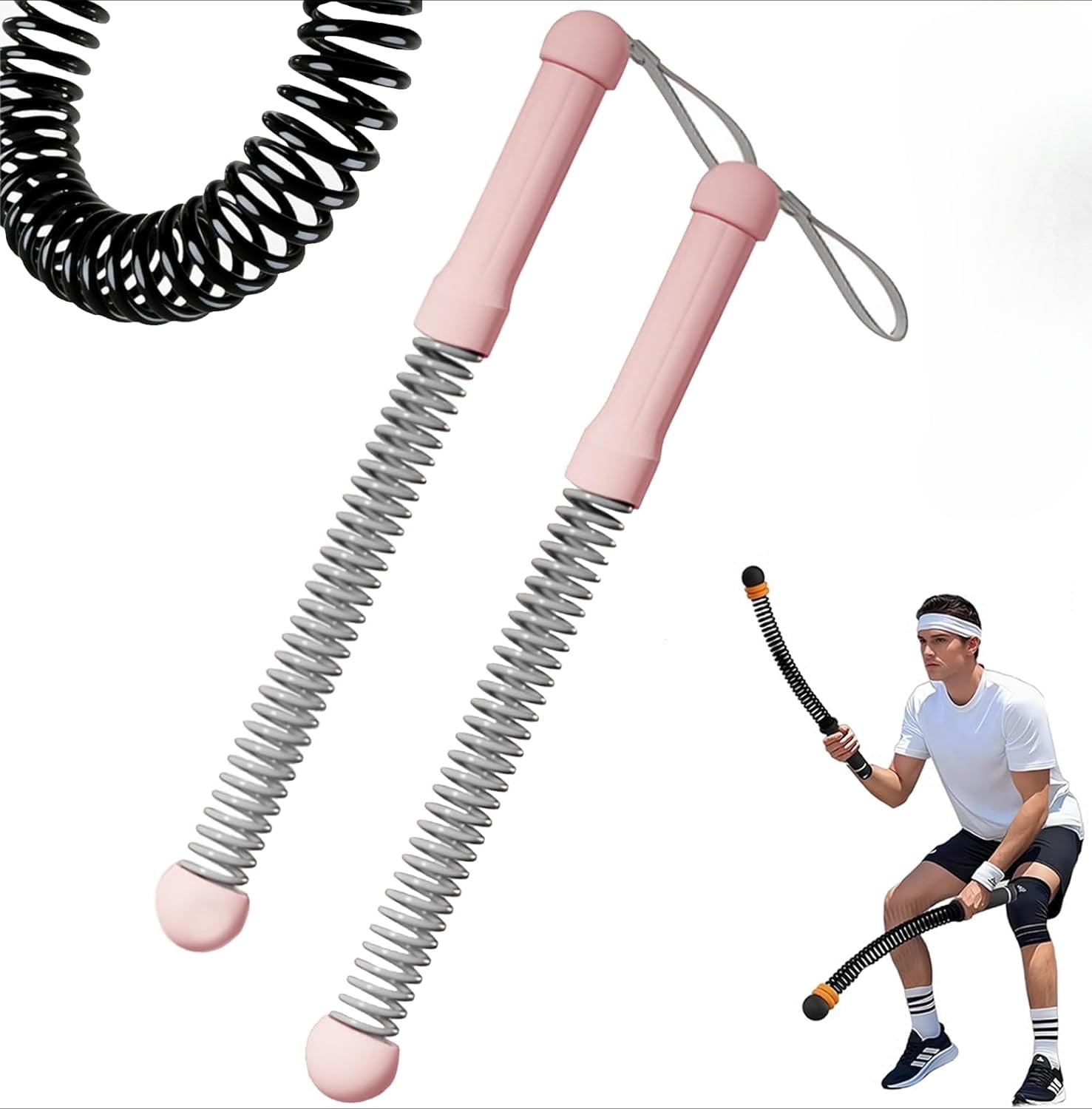 Space-Saving Ropeless Battle Rope Set- Adjustable Weighted Handheld ...