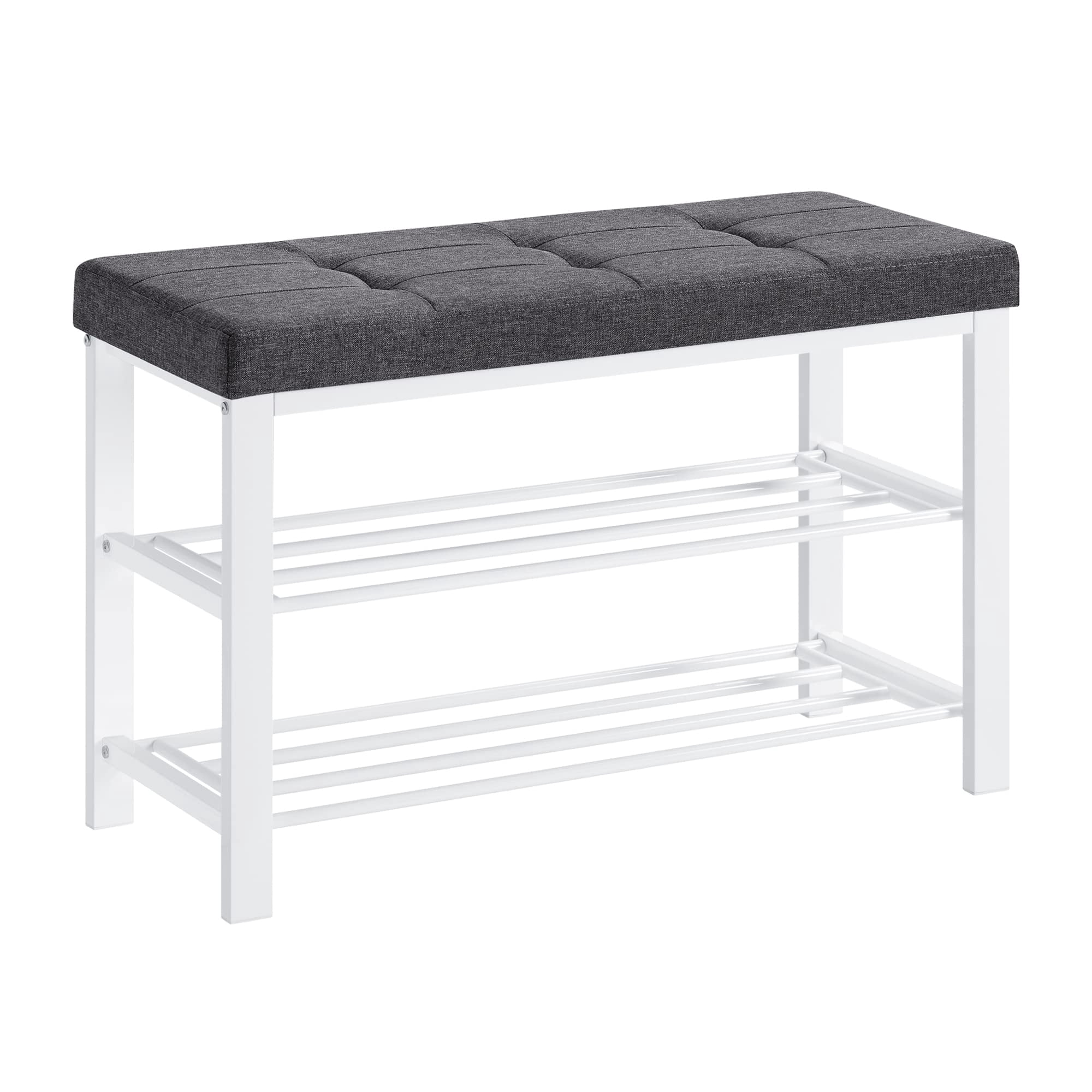 Space-Saving Shoe Bench, Modern Entryway Bench with Cushion, Shoe Shelf ...