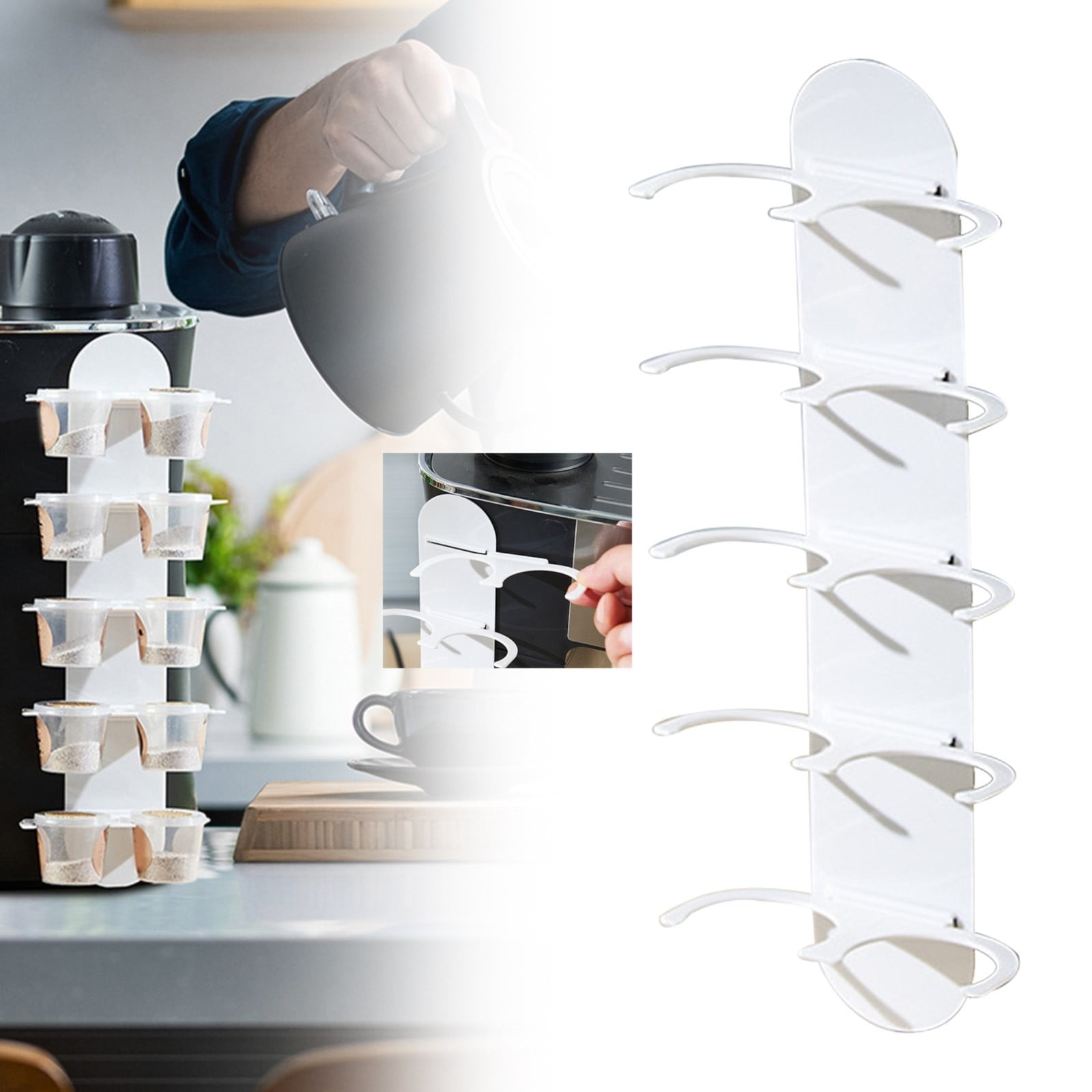 Space Saving Side Mount Coffee Pod Holder - Transparent Acrylic Capsule ...