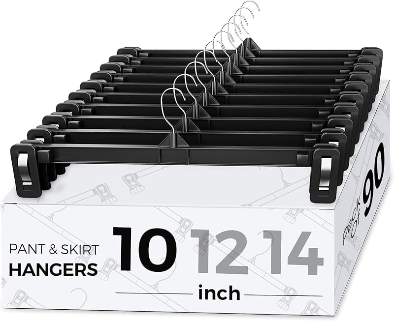 Space Saving Skirt Hangers - 150 Pack, Slim Plastic Pants and Shorts ...