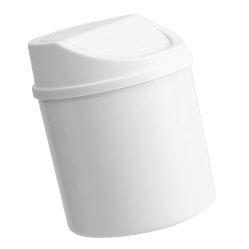 Space Saving Small Plastic Waste Can With Swing Lid Trash Bin For Desk ...