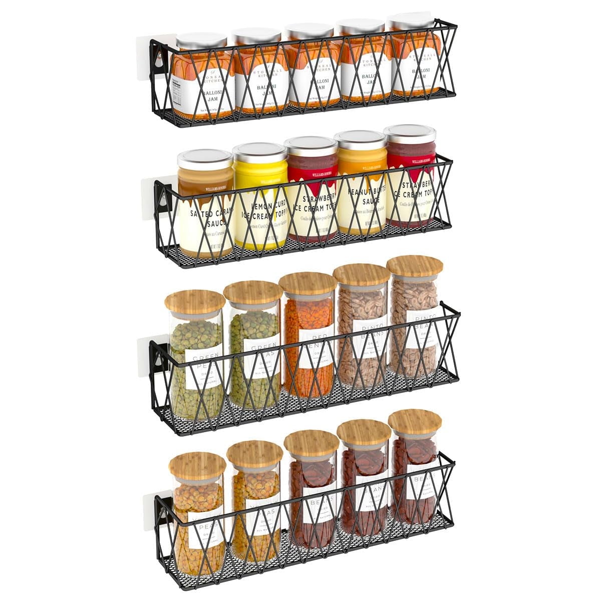 Space Saving Spice Rack Organizer for Cabinets or Wall Mounts - Walmart.com