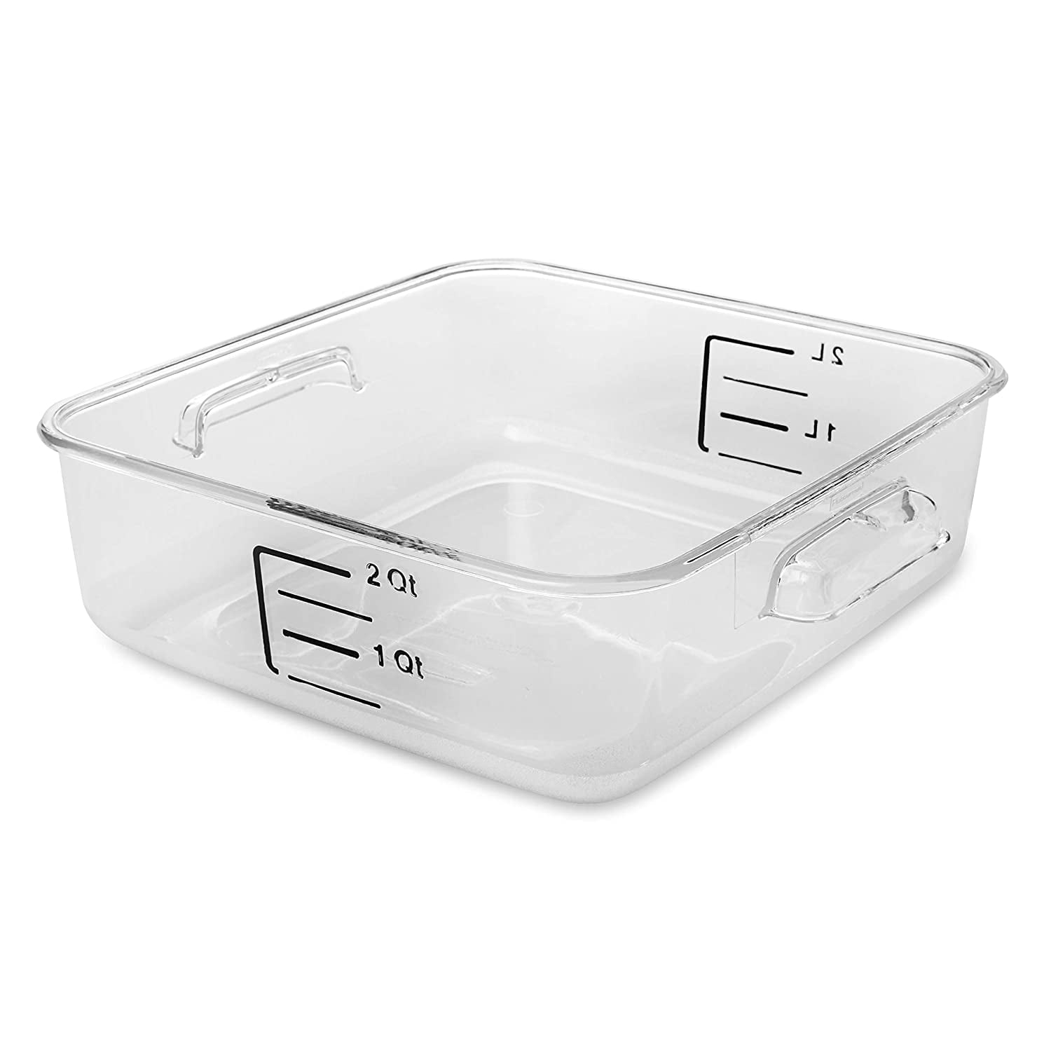 , Space Saving Square Food Storage Container, 2 Quart, Clear, for ...
