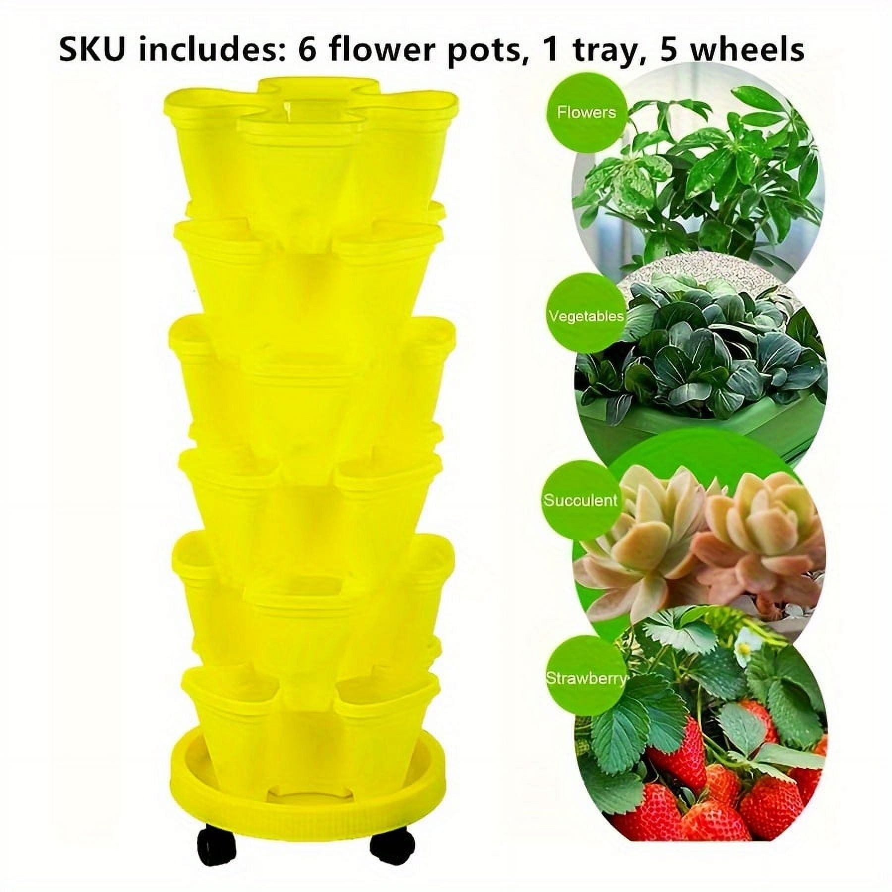 Space-Saving Stackable Plant Tower - Versatile Vertical Garden for ...