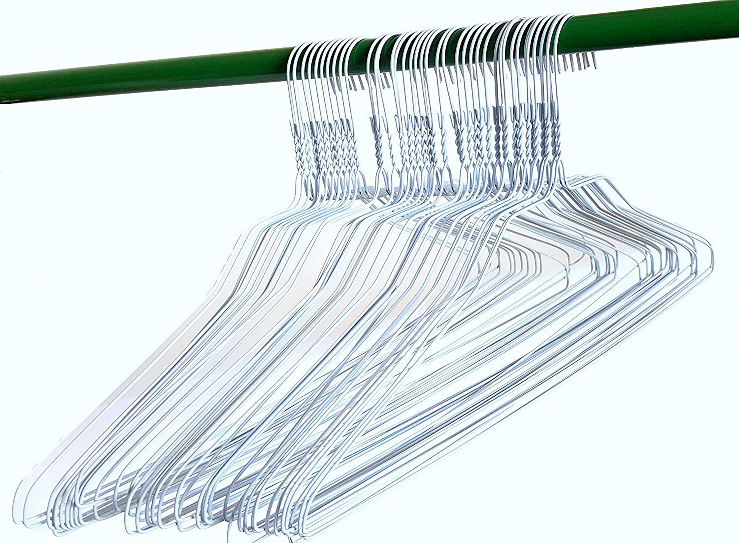Space Saving Stainless Steel Tier Dresses & Shirt Wire Hangers, White ...