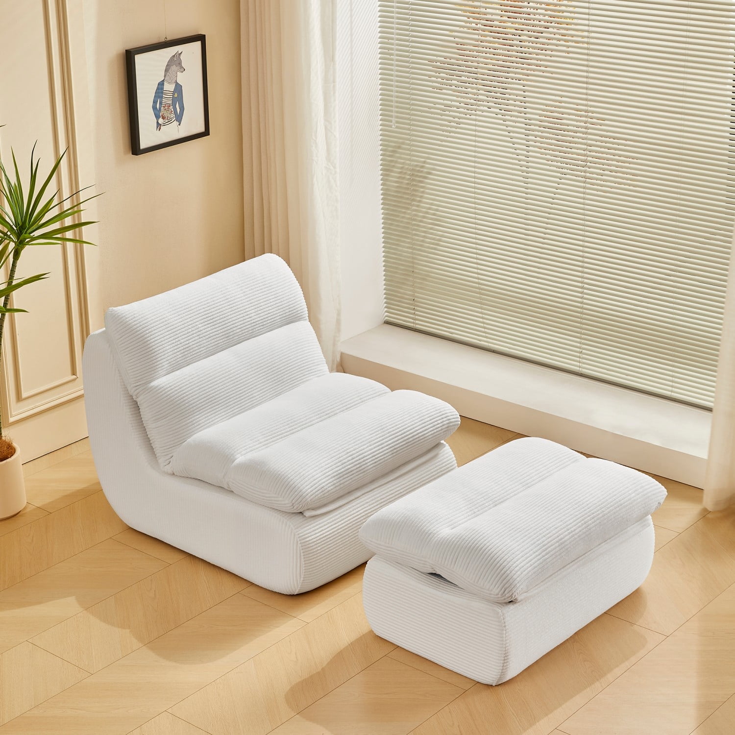 Space Saving Synerza Compressed Lounge Chair & Ottoman, 31.89" Wide ...