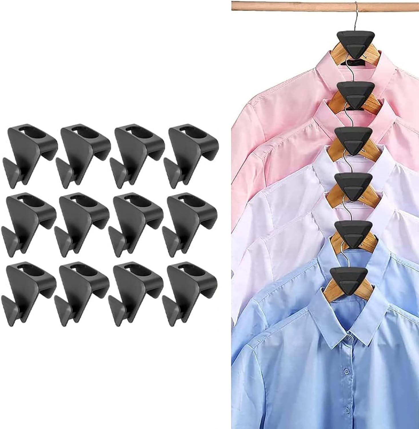 Space Saving Triangles for Hangers, Black Triangle Space Saving Hanger ...