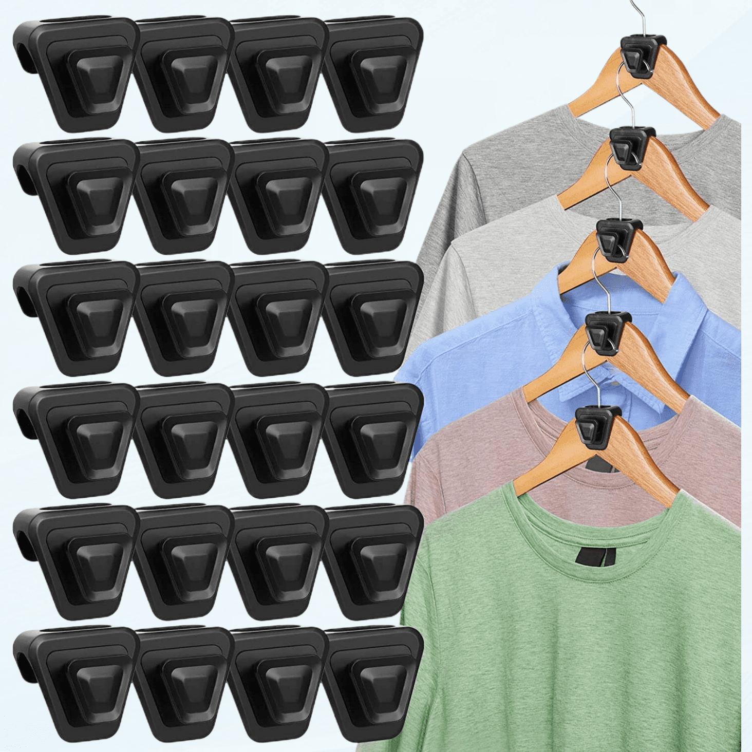 Space Saving Triangles for Hangers Hooks - 24 Pack Closet Clothes ...