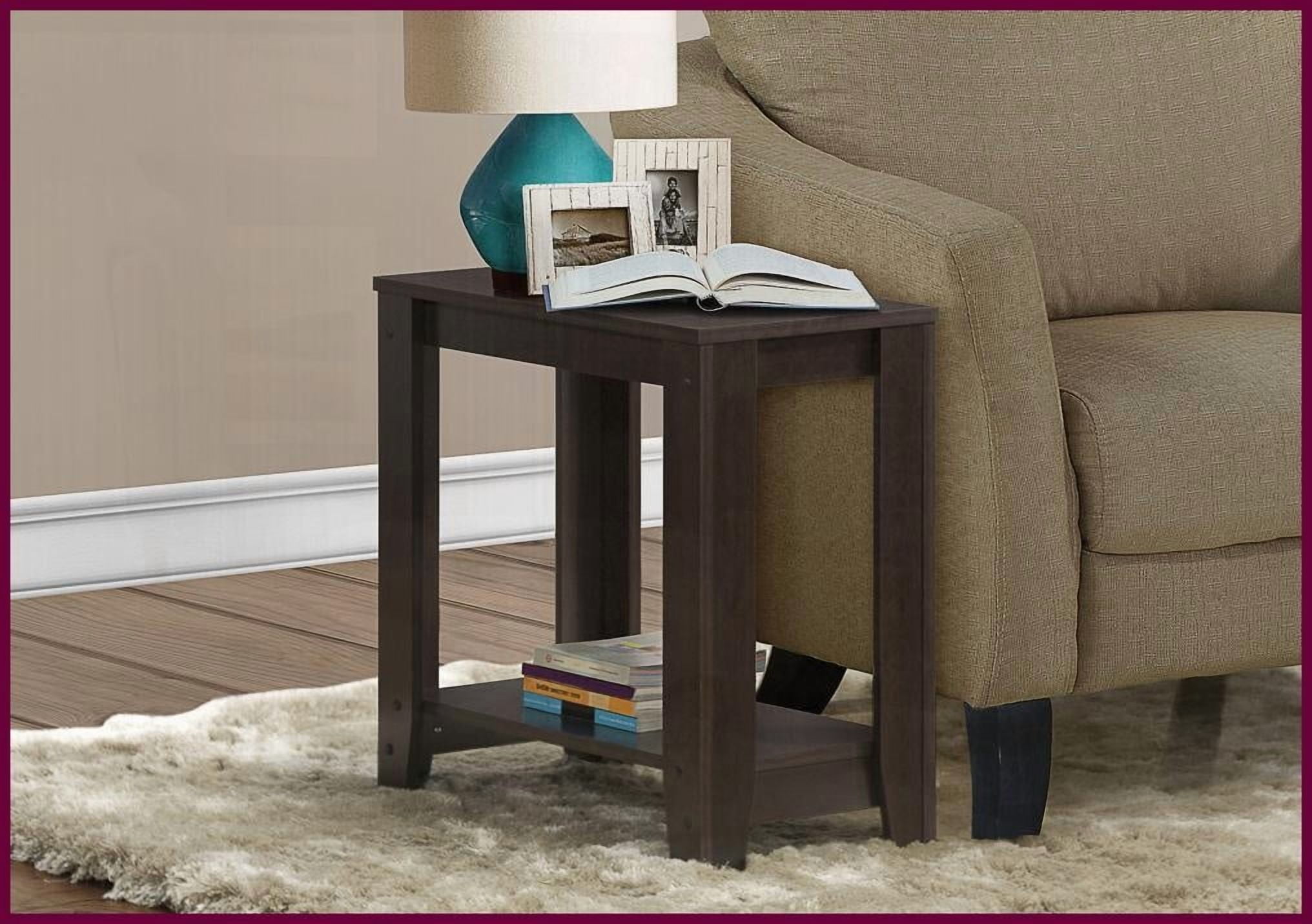 Space-Saving Two-Tier Brown Laminate Coffee Table - Transitional Style ...