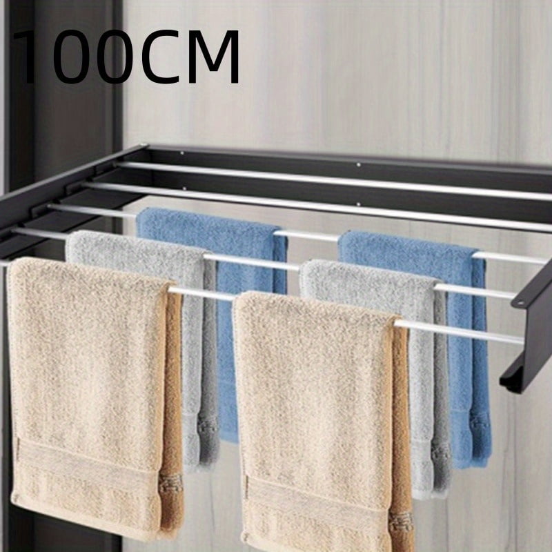 Space-Saving Wall-Mounted Clothes Drying Rack - Extendable Towel Bar ...