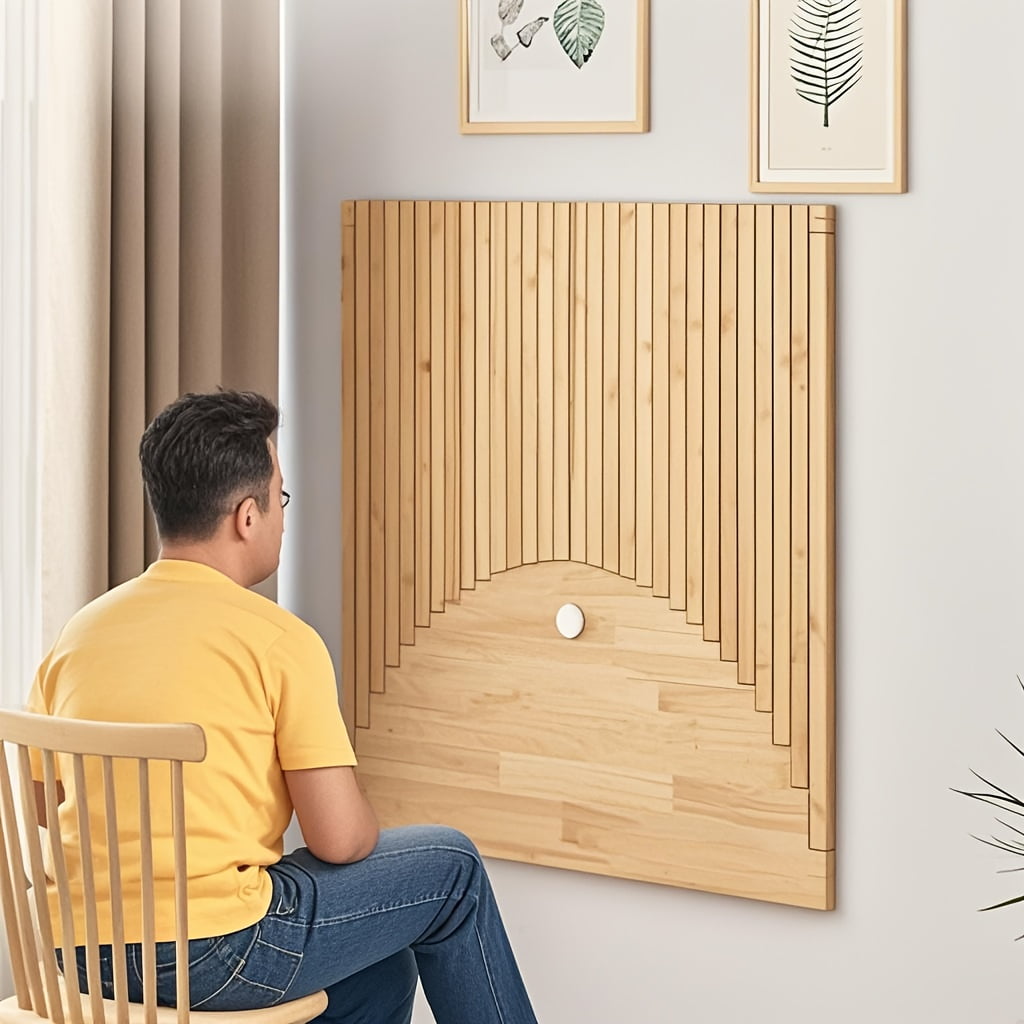 Space Saving Wall Mounted Folding Table, Bamboo Finish Foldable Desk ...