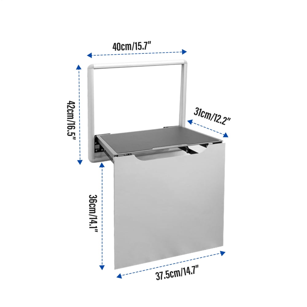Space Saving Wall Mounted Stool - Folding Shower Seat with Armrests for ...