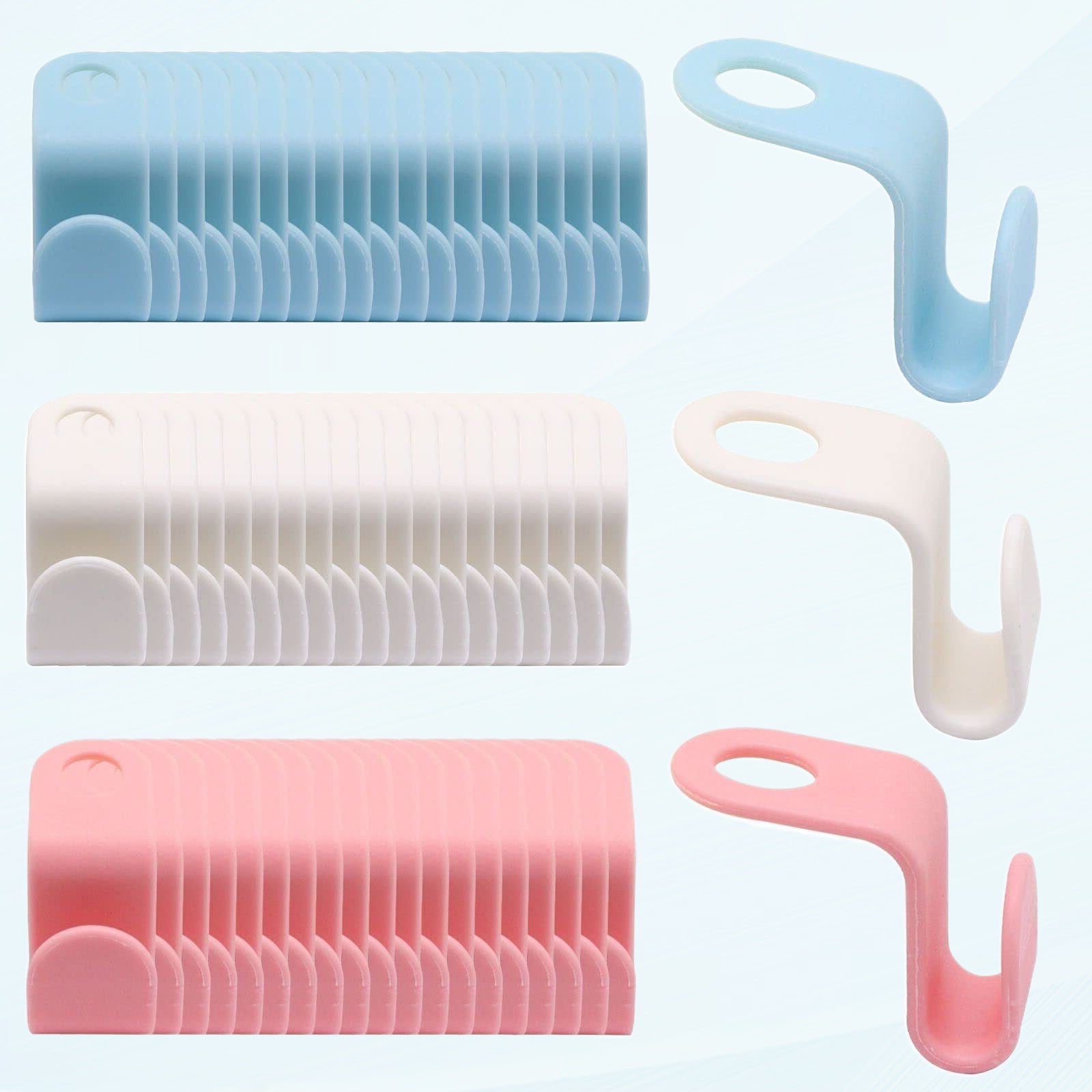 Space-Saving Wardrobe Hangers, 60 Pcs Connecting Hooks, Clothes ...