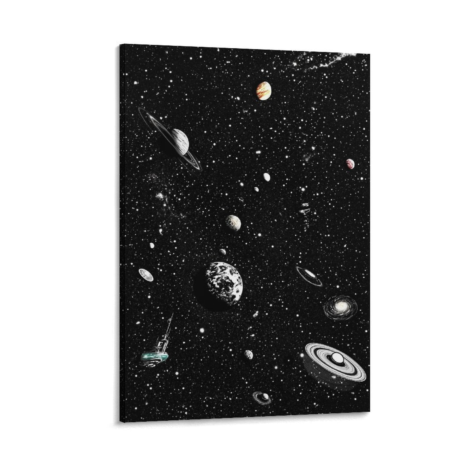 Space Scene Posters Wall Art Painting Canvas Gift Living Room Prints ...
