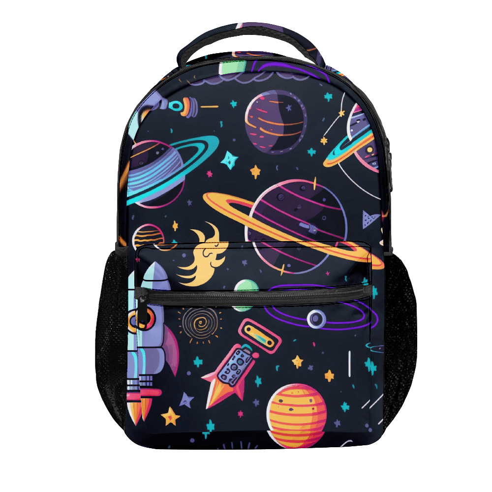 Space Schoolbag for Kids Astronauts School Book Bag Waterproof Cartoon ...