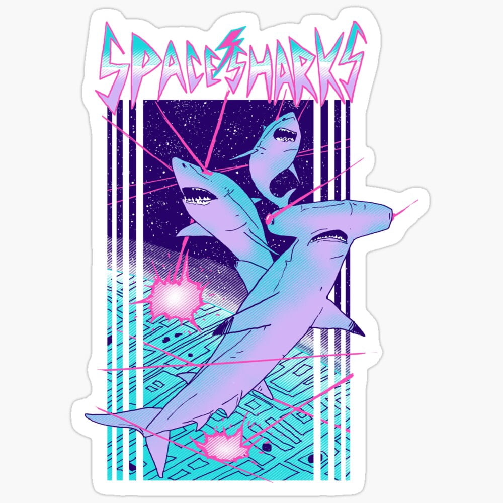 Space Sharks! Sticker Phone Decal Water Bottle Stickers Car Decals ...