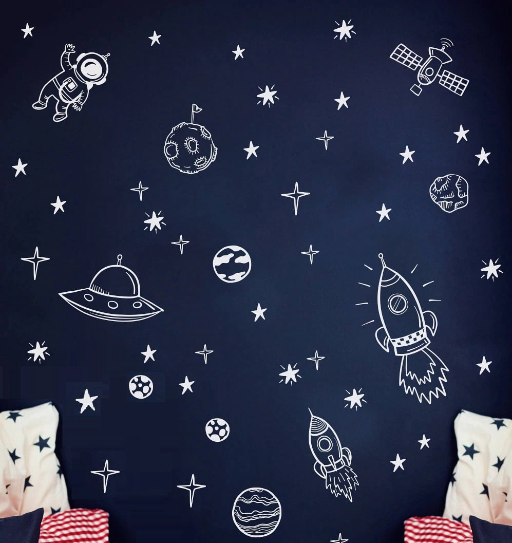 Space Ship Decals: Boys room Craft room, or Project: Wall or window ...