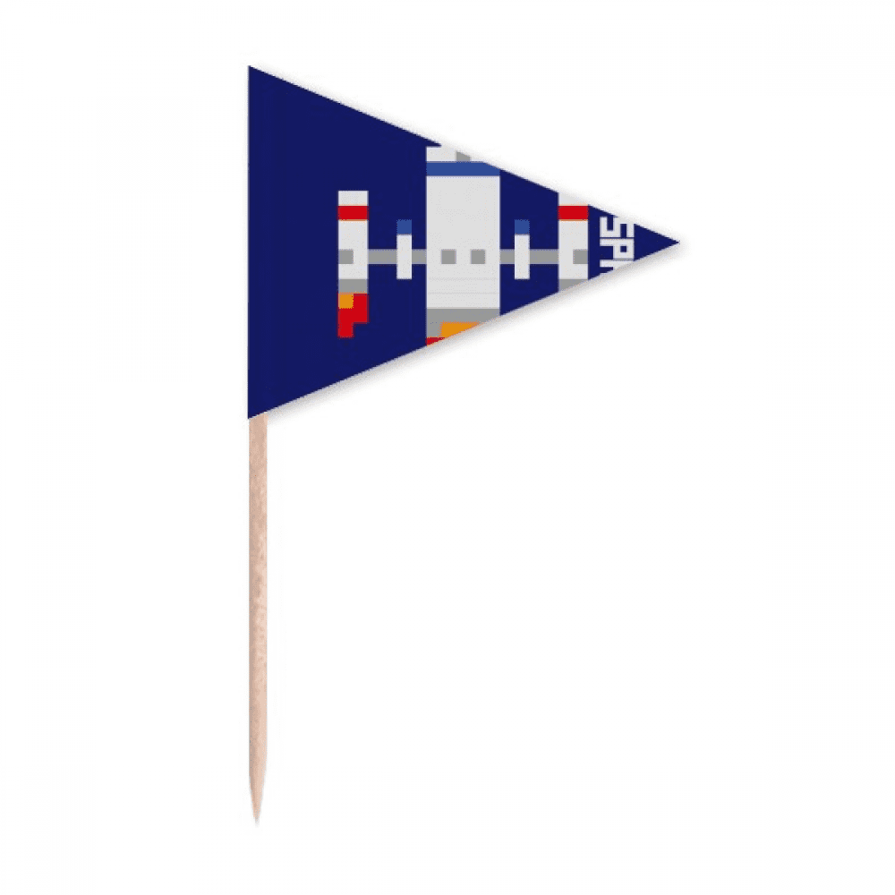 Space Ship Rocket Take Off Universe Pixel Toothpick Triangle Cupcake ...