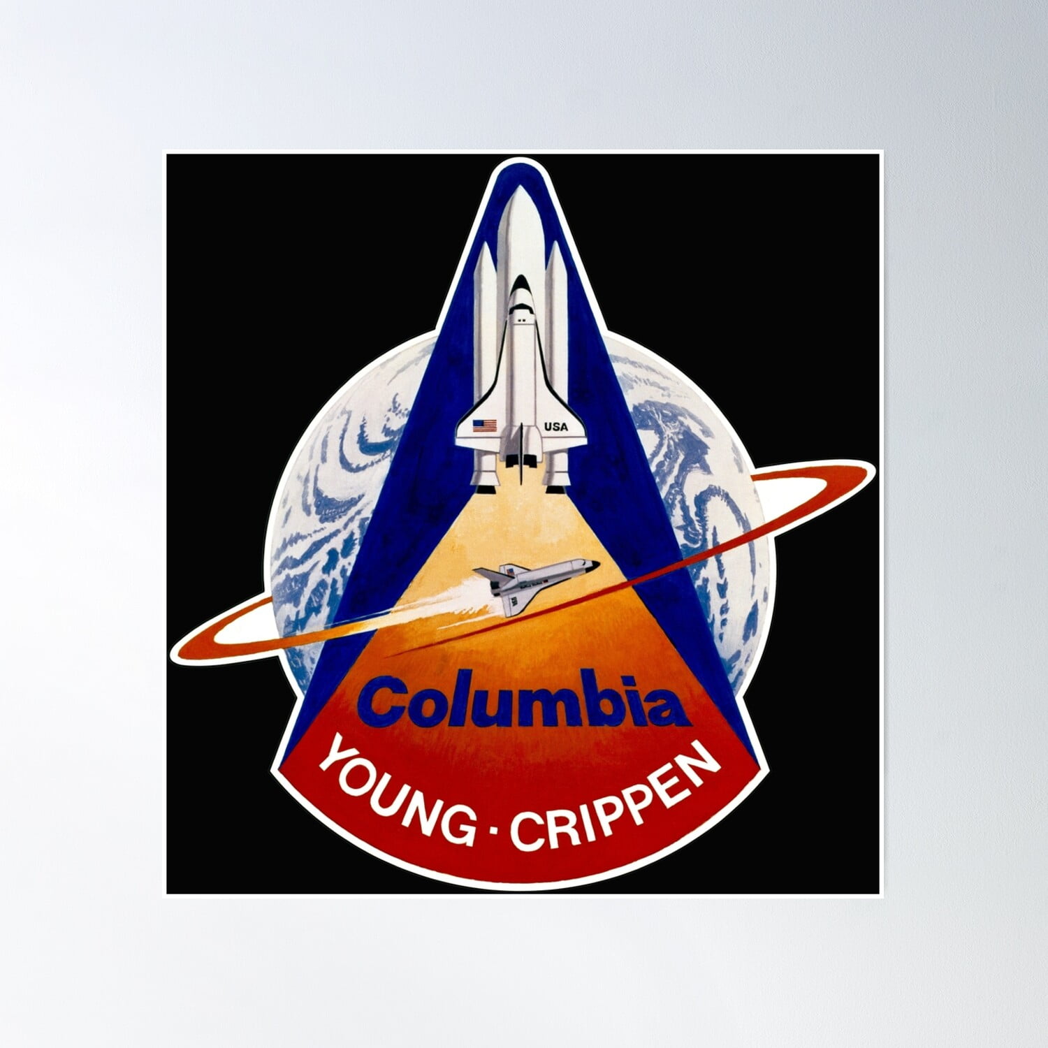 Space Shuttle Columbia Sts-1 Nasa Young Crippen Poster Wall Art, Modern ...