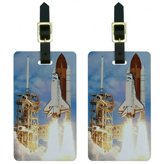 Space Shuttle Launch Spaceship Discovery Luggage Tags Suitcase ID, Set ...