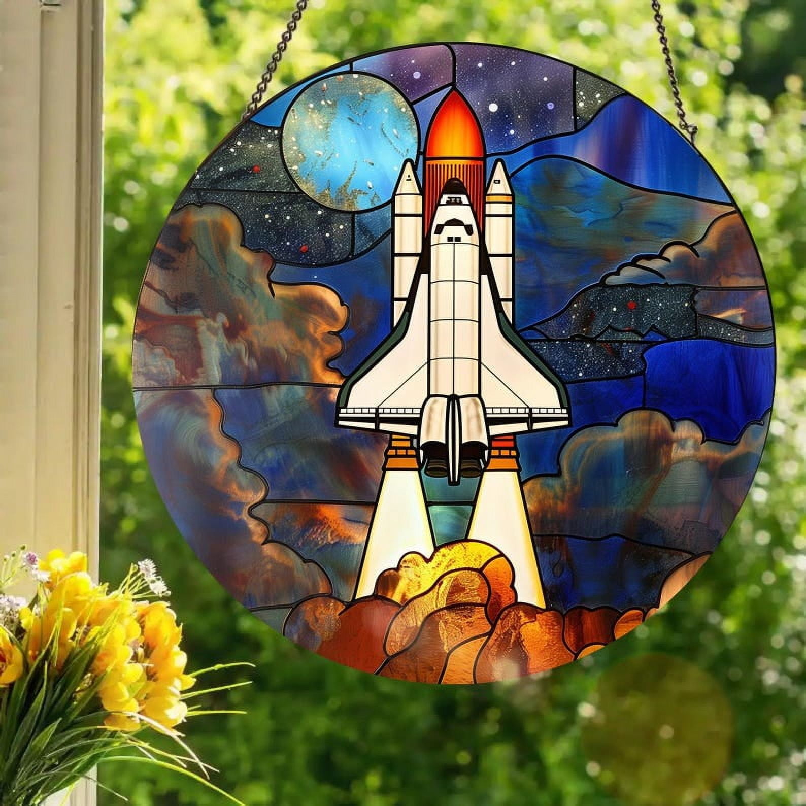 Space Shuttle: Stained Glass Style Wall or Window Hanging - Walmart.com