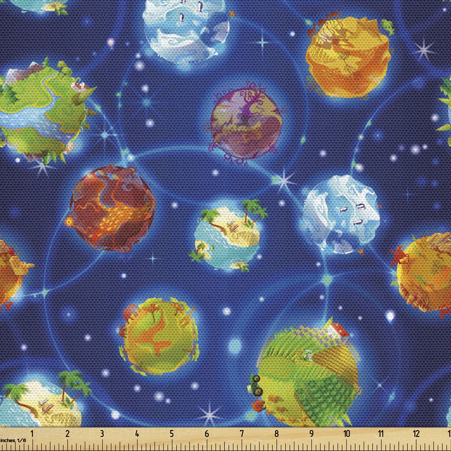 Ambesonne Space Fabric by the Yard Upholstery, Cosmic Galactic Theme, 1 ...