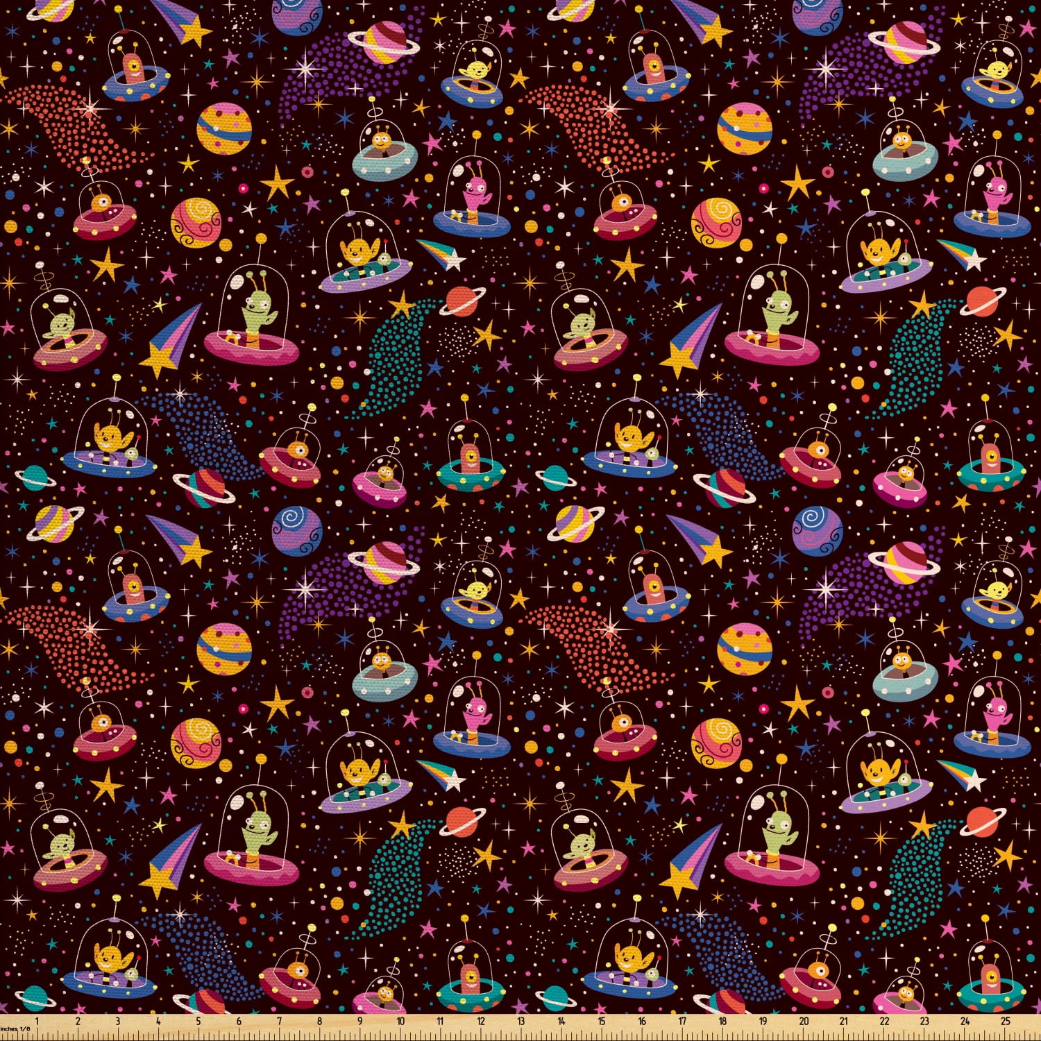 Space Sofa Upholstery Fabric by the Yard, Cosmos Design with Shooting ...